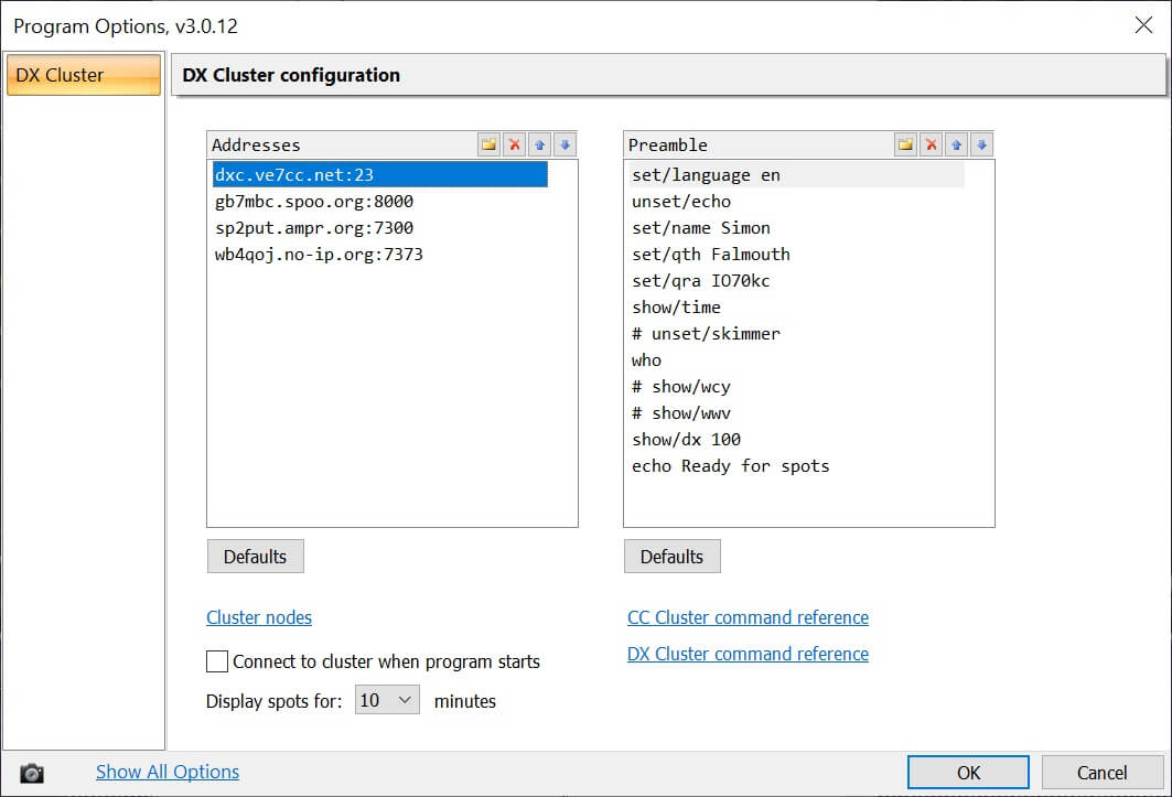 DX Cluster - Add Spots to Spectrum | SDR-Radio.com